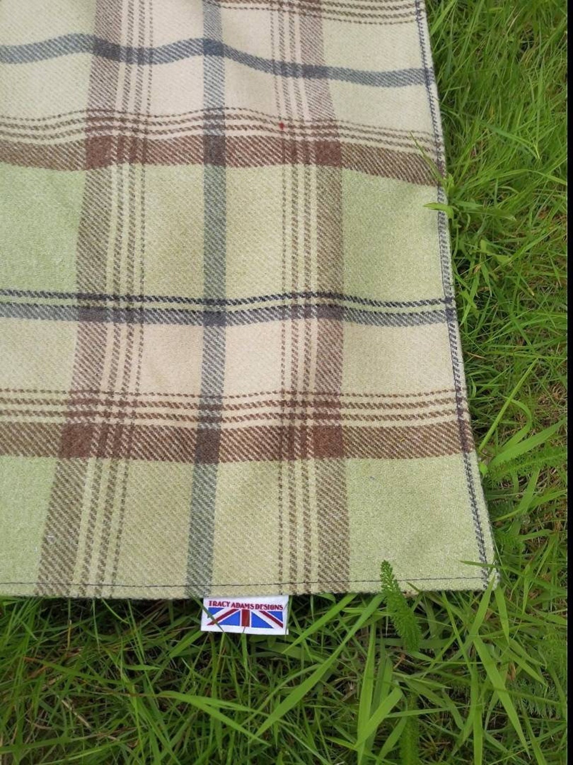 Green Tartan Picnic Blanket With Carry Strap Made in England - Etsy