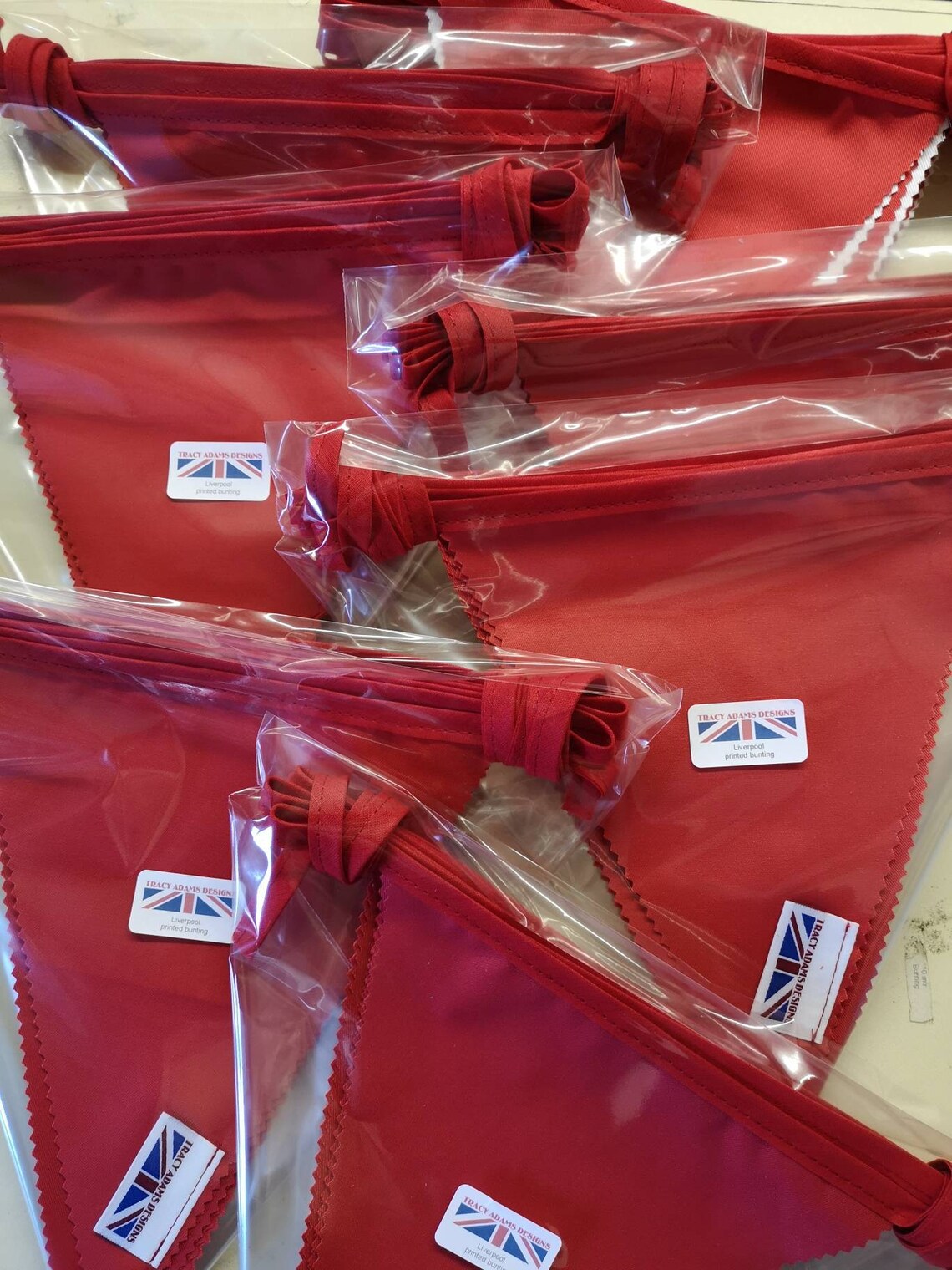 Liverpool Printed Bunting Red Flags With White Print | Etsy