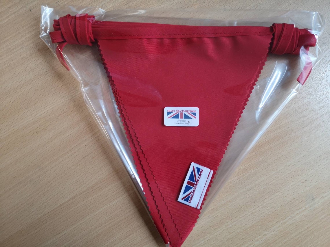 Liverpool Printed Bunting - Red Flags With White Print Liverpool F.c ...