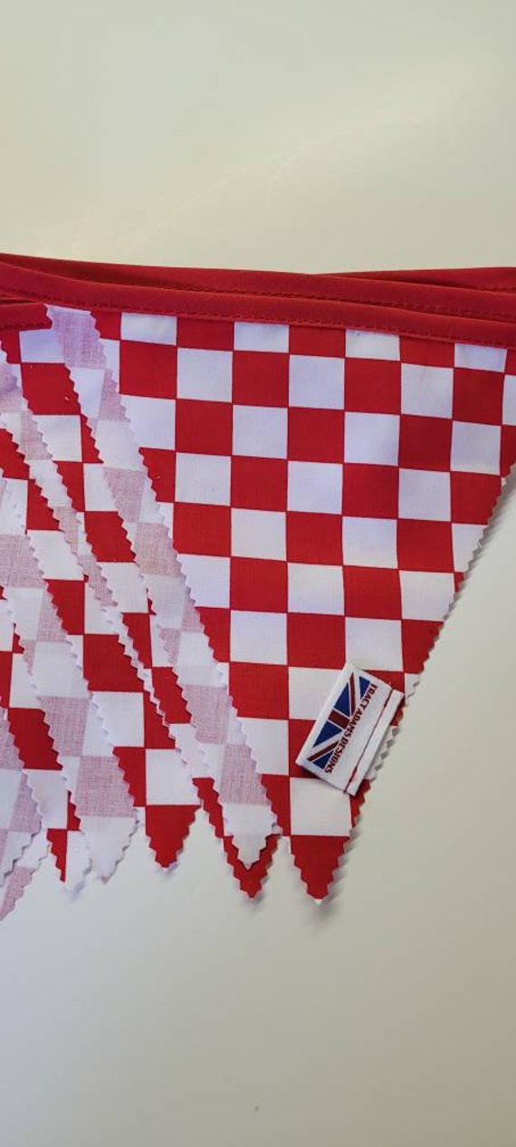 Red Check Bunting 10 Mtr. Made in England - Etsy UK