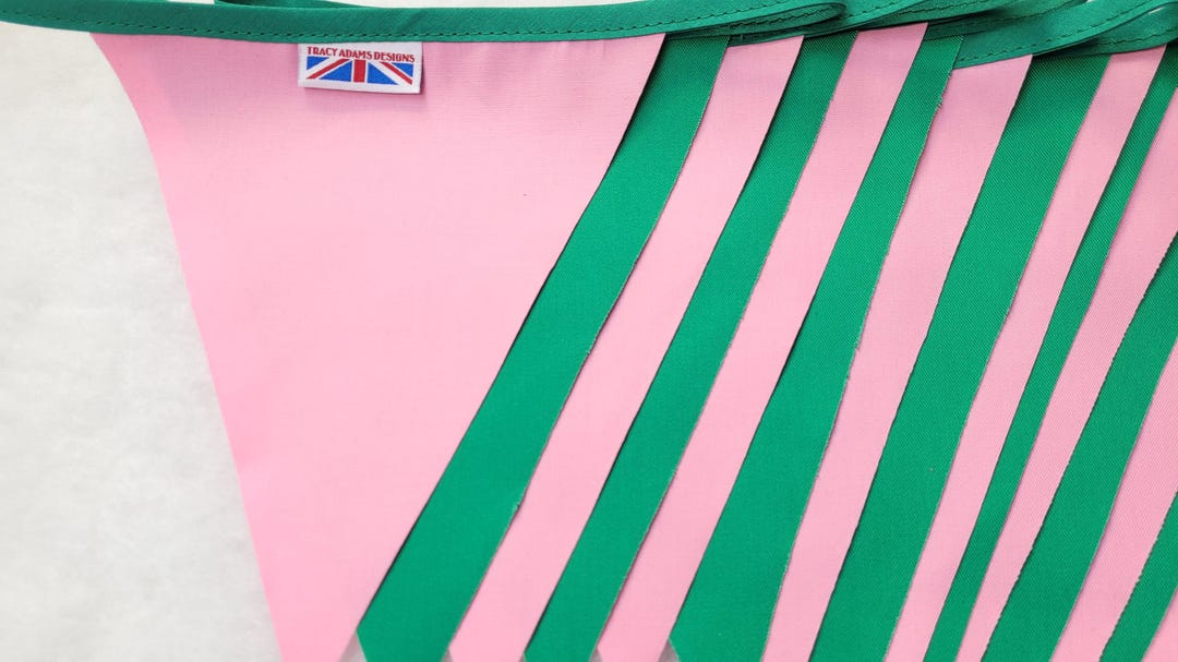 Wicked Bunting Colours - Pink and Green Fabric Bunting - Etsy