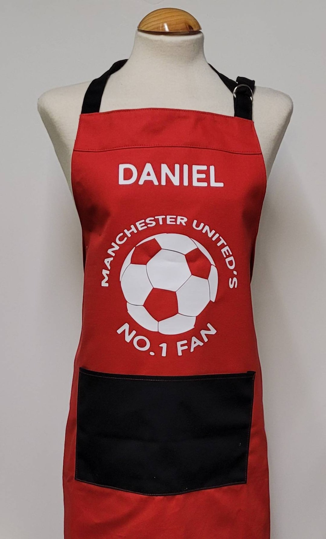 Manchester United No.1 Fan - Option to Personalise. Medium Adult Apron ...
