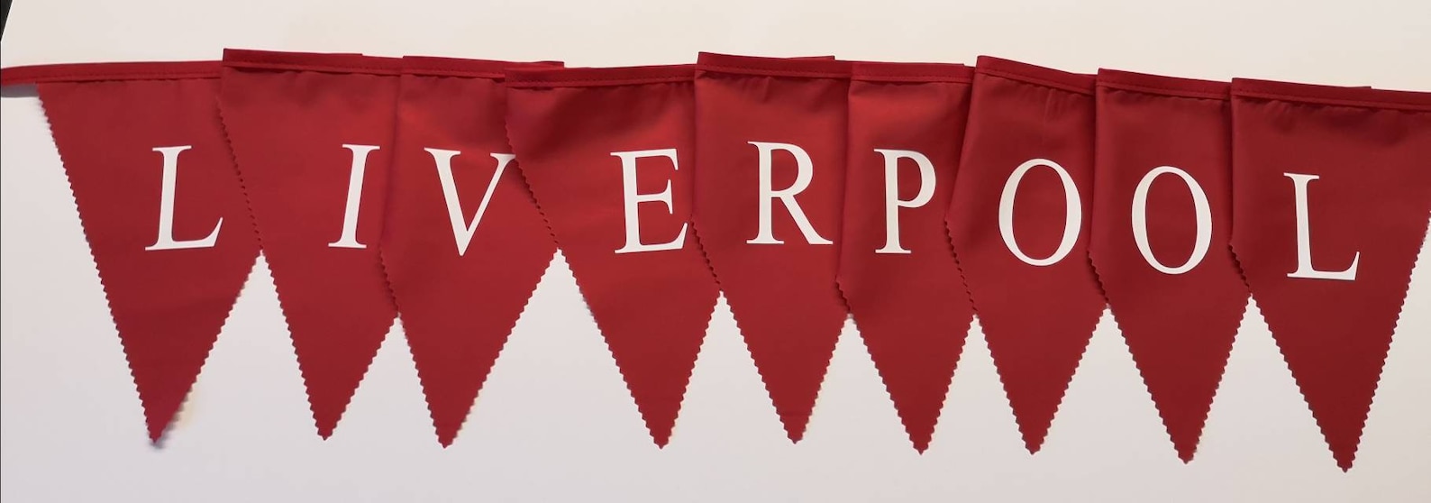 Liverpool Printed Bunting Red Flags With White Print | Etsy