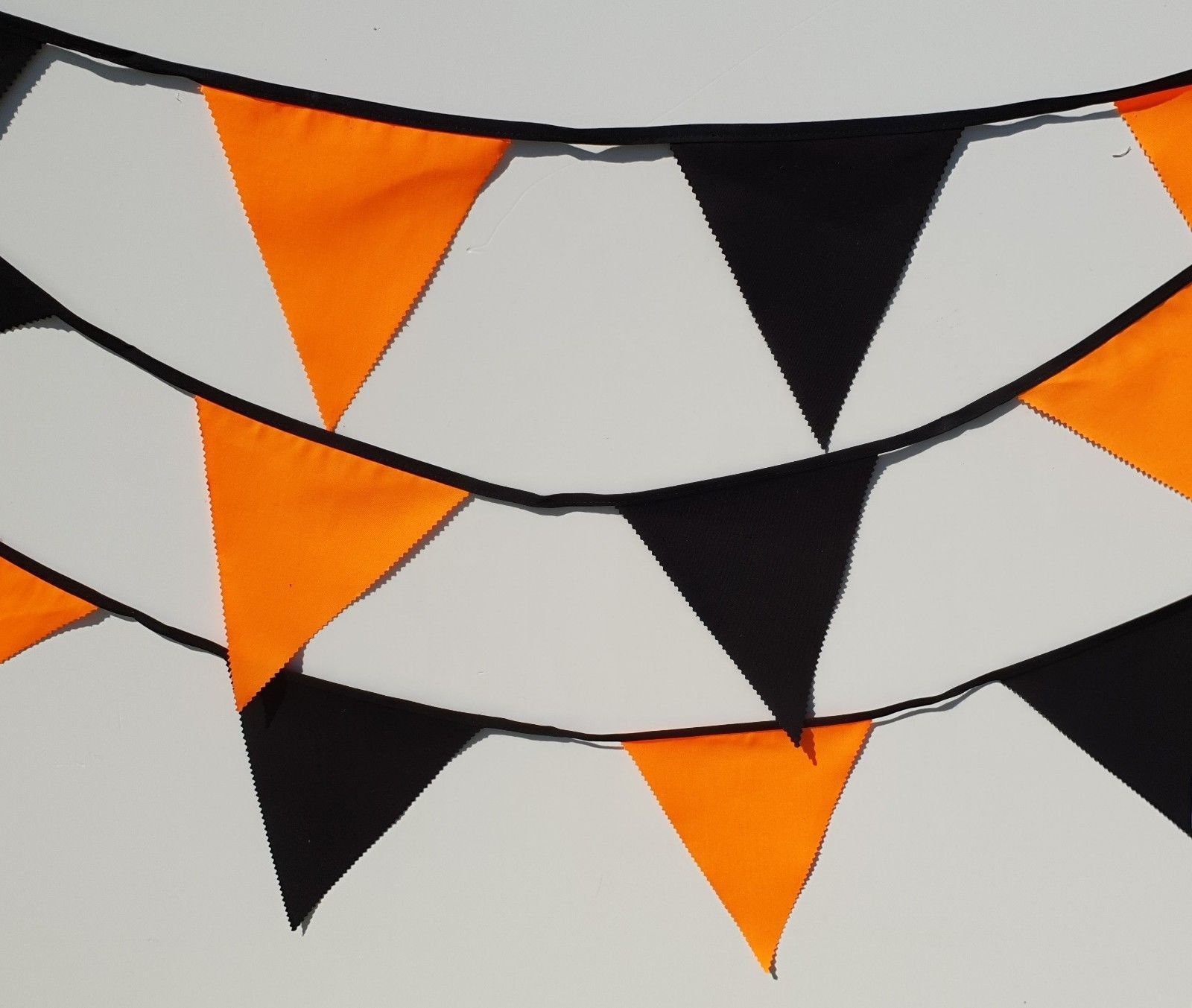Orange and Black Fabric Bunting - 10 Mtr - Halloween / Wolves / Hull ...