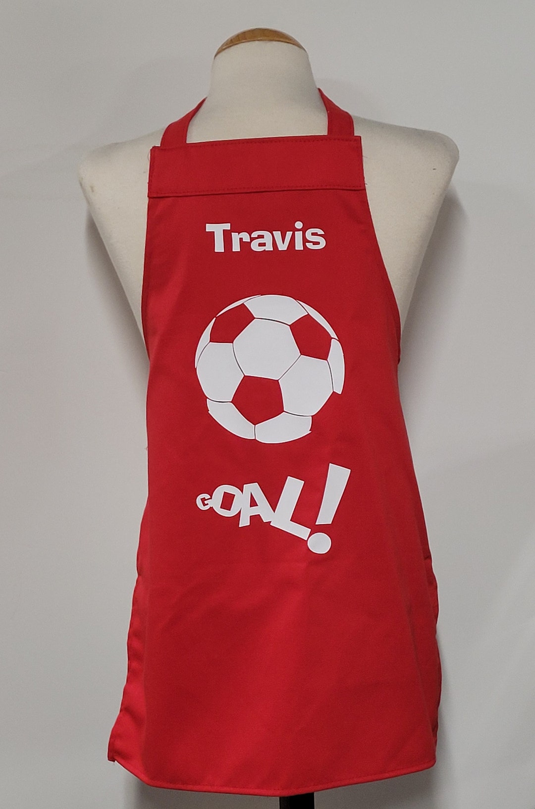 5 - 8 Yrs Football Personalised Apron Available in 3 Apron Colours ...