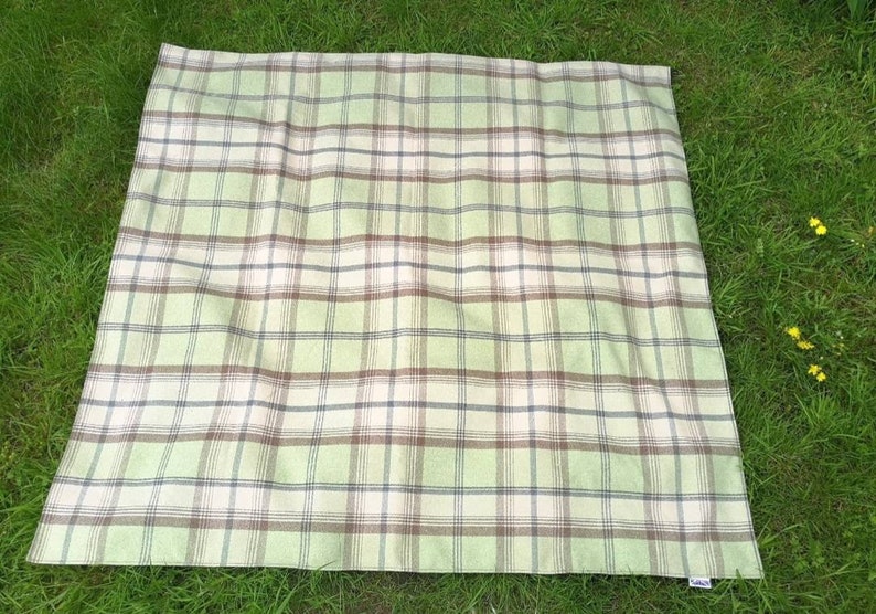 Green Tartan Picnic Blanket With Carry Strap Made in England - Etsy