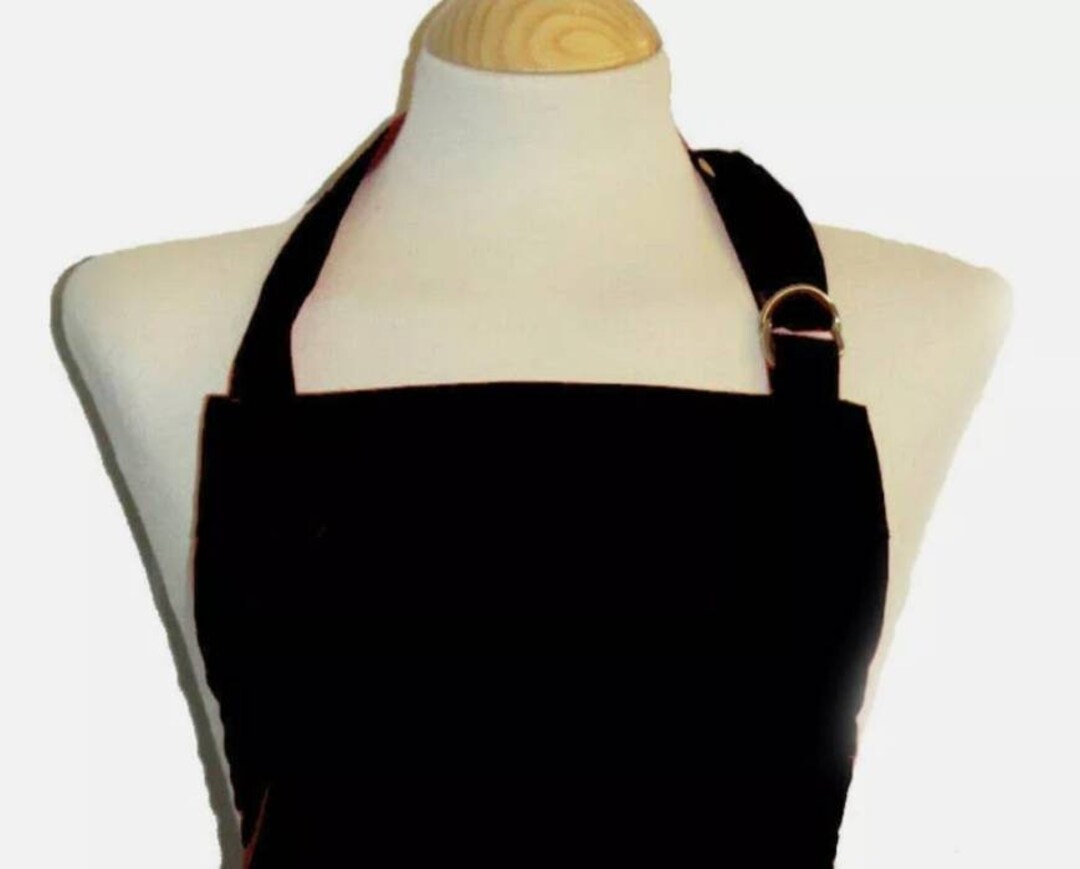 Black Cotton Apron (9-12 Years) - Metal D-ring, Made in England - Etsy