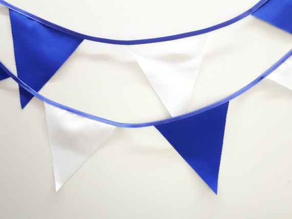Chelsea Bunting Royal Blue and White Fabric Bunting 10 - Etsy Australia