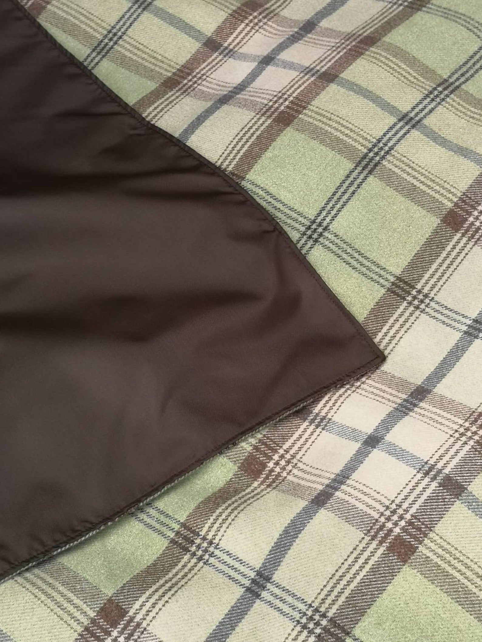 Green Tartan Picnic Blanket With Carry Strap Made in England - Etsy