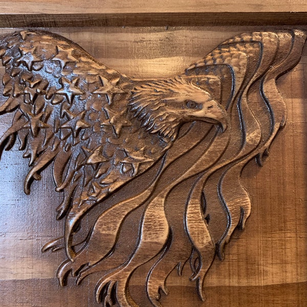 Carved Wood Eagle - Etsy