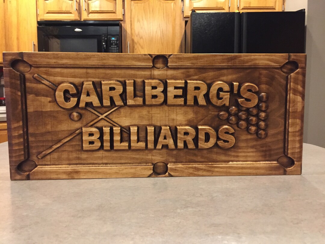 3D Carved Wood Sign Pool Table With Your Name - Etsy