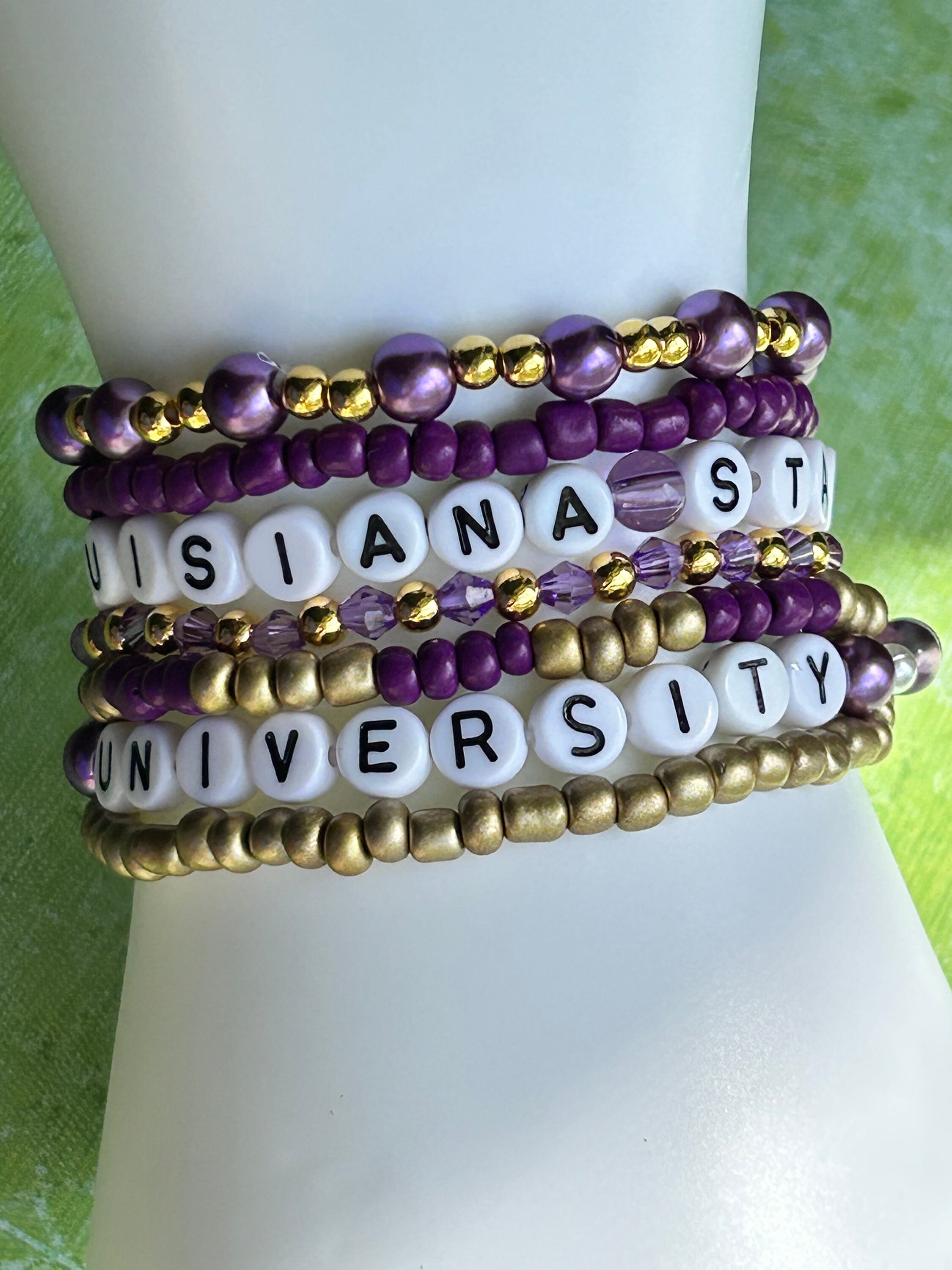 Michigan USF Beaded Stretch Bracelets Set UCF Virginia Cavaliers Ohio ...