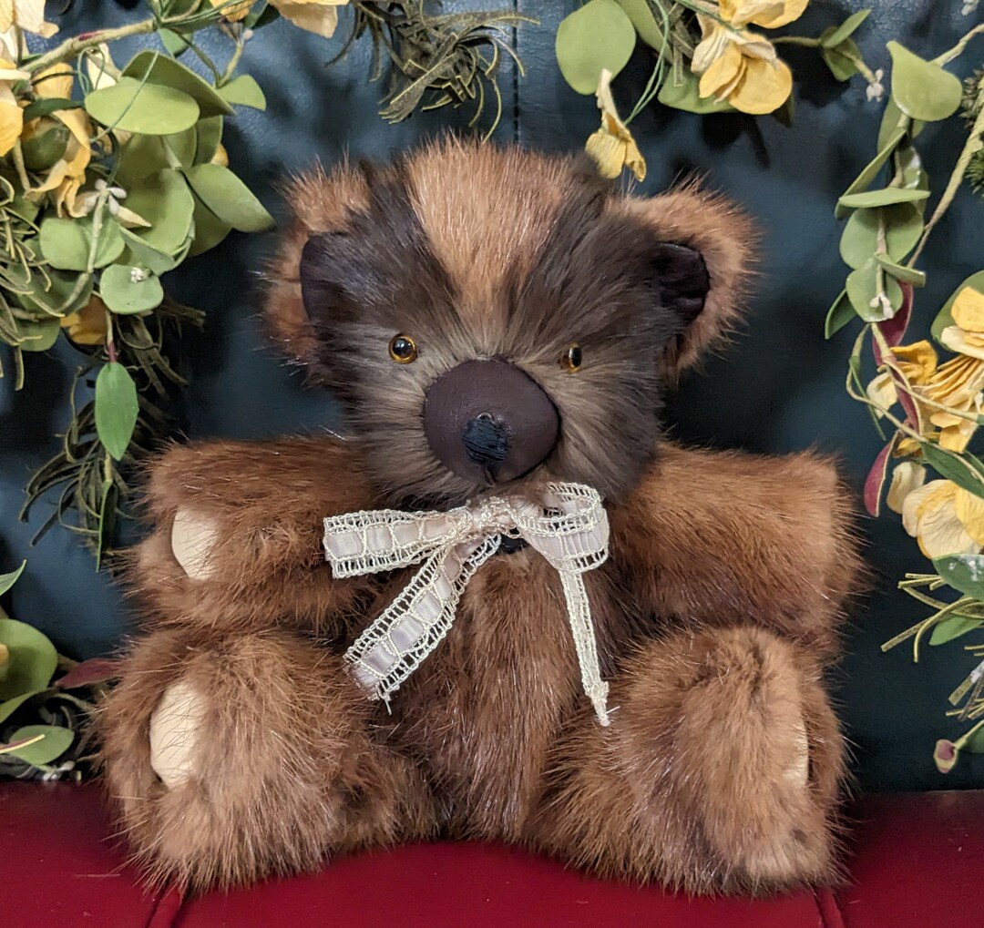 Yoly L'ours Joli Petit Ourson Nounour En Véritable Fourrure Vison ...