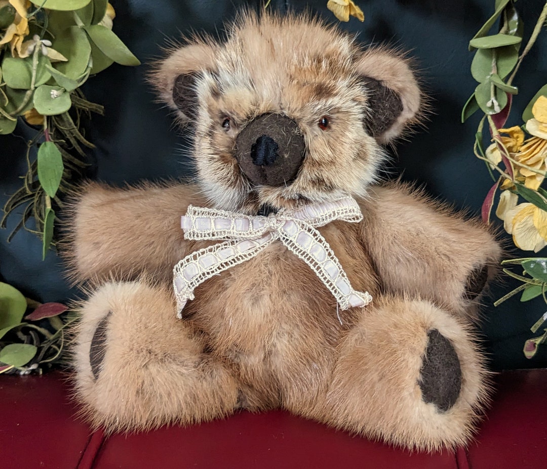 Yoly L'ours Joli Petit Ourson Nounour En Véritable Fourrure Vison ...
