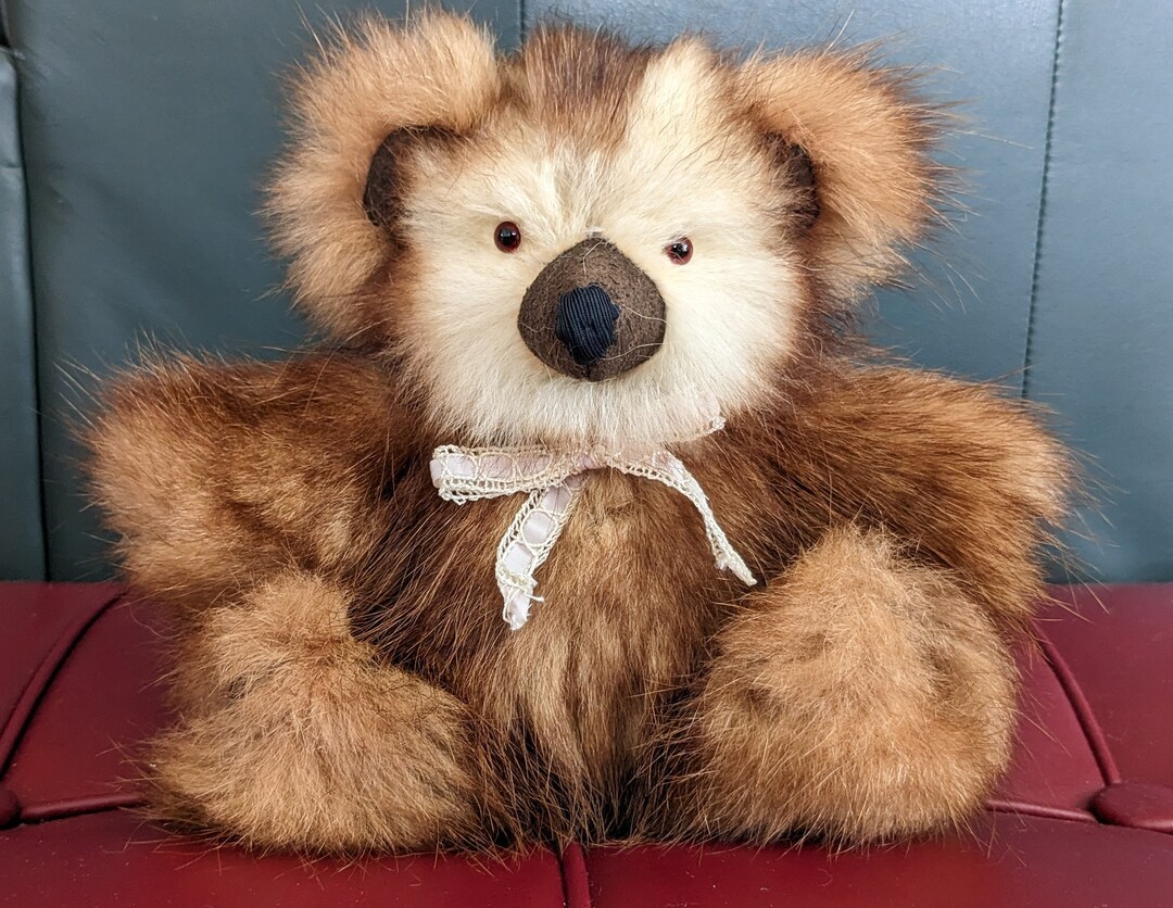 Yoly the Bear Joli Petit Teddy Bear in Real Raccoon Fur - Etsy