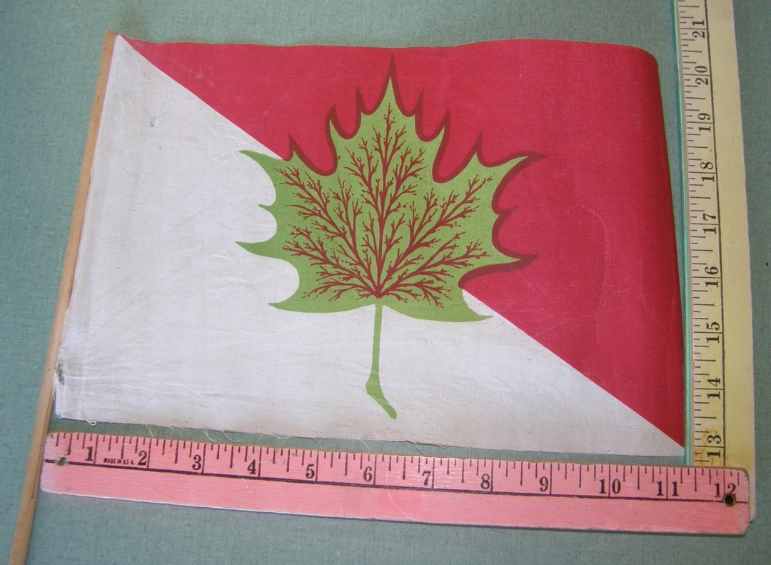 Rare Vintage Canada Prototype Flag 1943 Linen on Stick Quebec Adélard ...