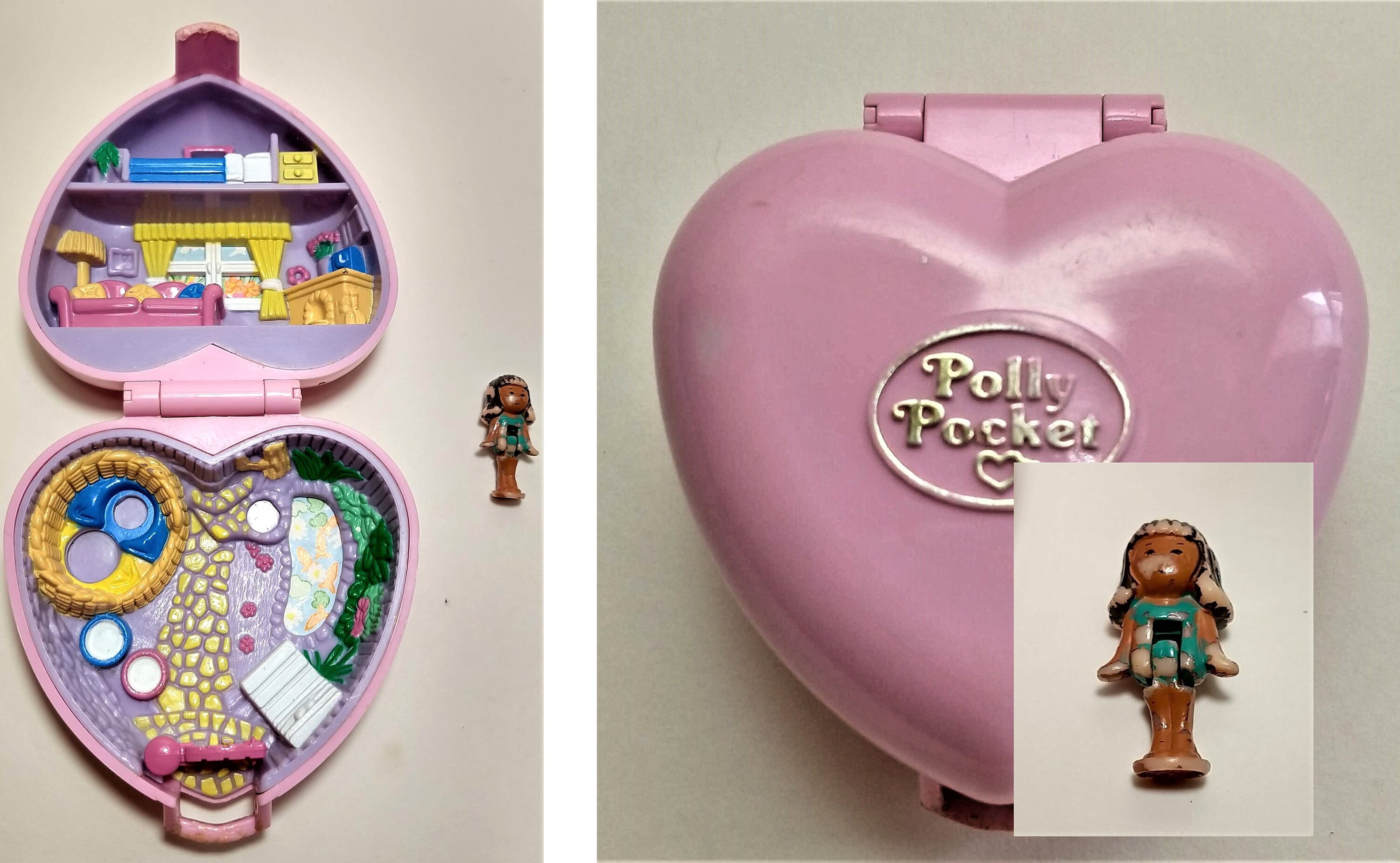Vintage Polly Pocket Bluebird Compact Case 1993 Dog Heart Free Shipping ...