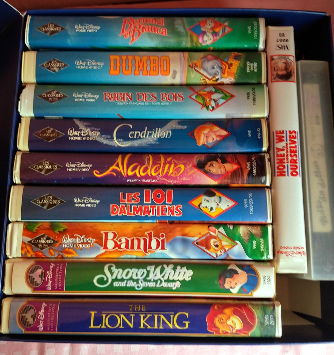 Lot 11 Disney VHS Film Cassettes 3 English 8 French Black Label ...