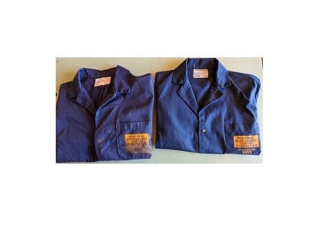 Rare Vintage 2 Blue Maintenance Uniforms From via Rail Montreal Railway ...