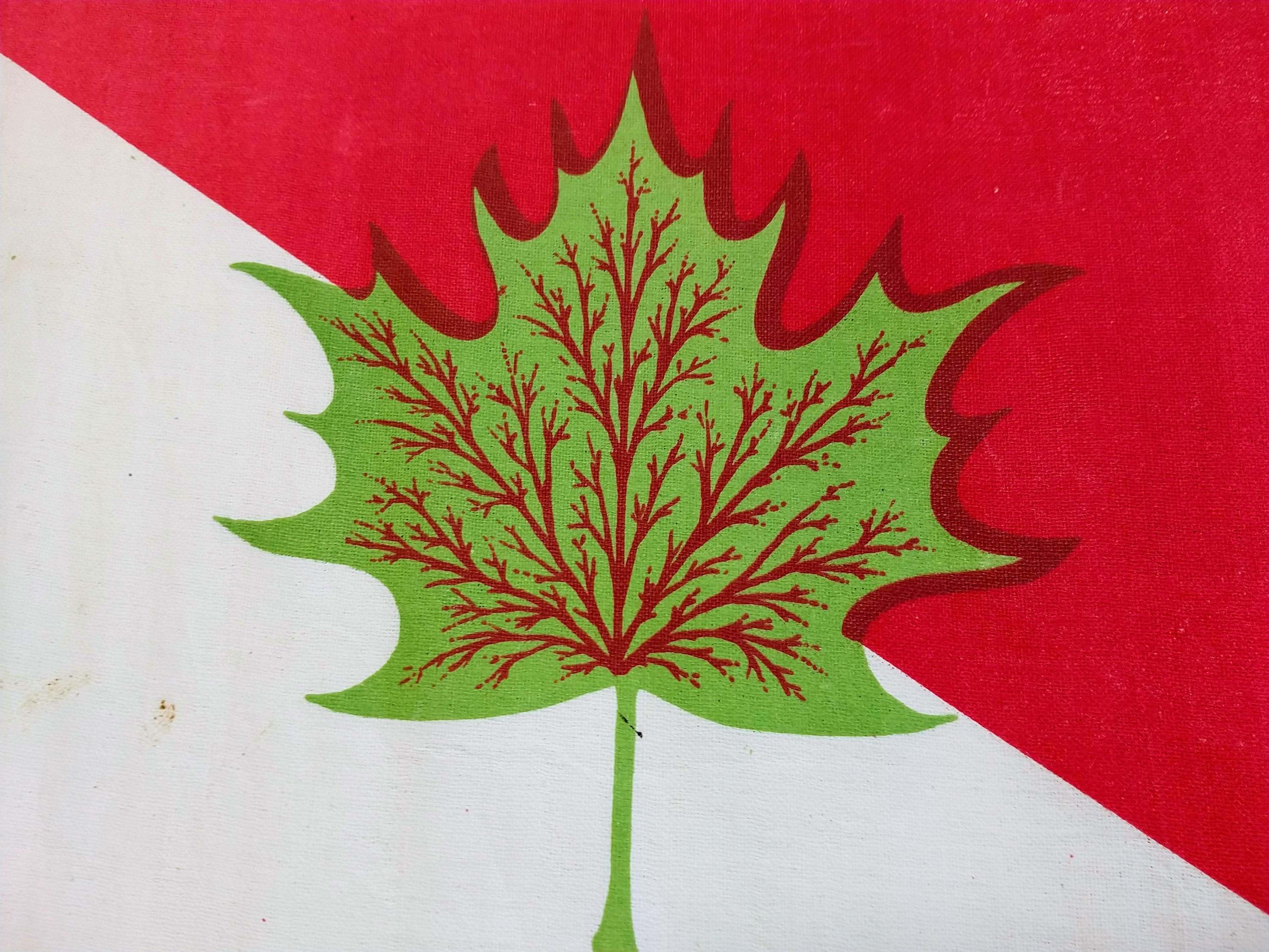 Rare Vintage Prototype Flag of Canada 1943 in Linen on Stick Quebec ...