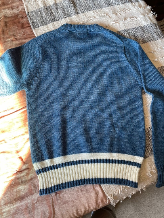 Vintage Blue Acrylic Sweater - Gem
