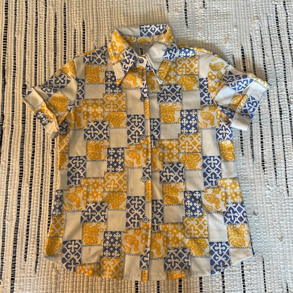 Polyester Button Up - Etsy