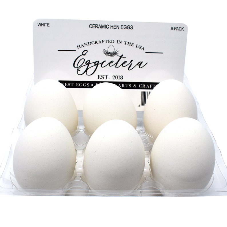 Decorative Ceramic Hen Nest Easter Eggs (white) - 6 Pack - Etsy