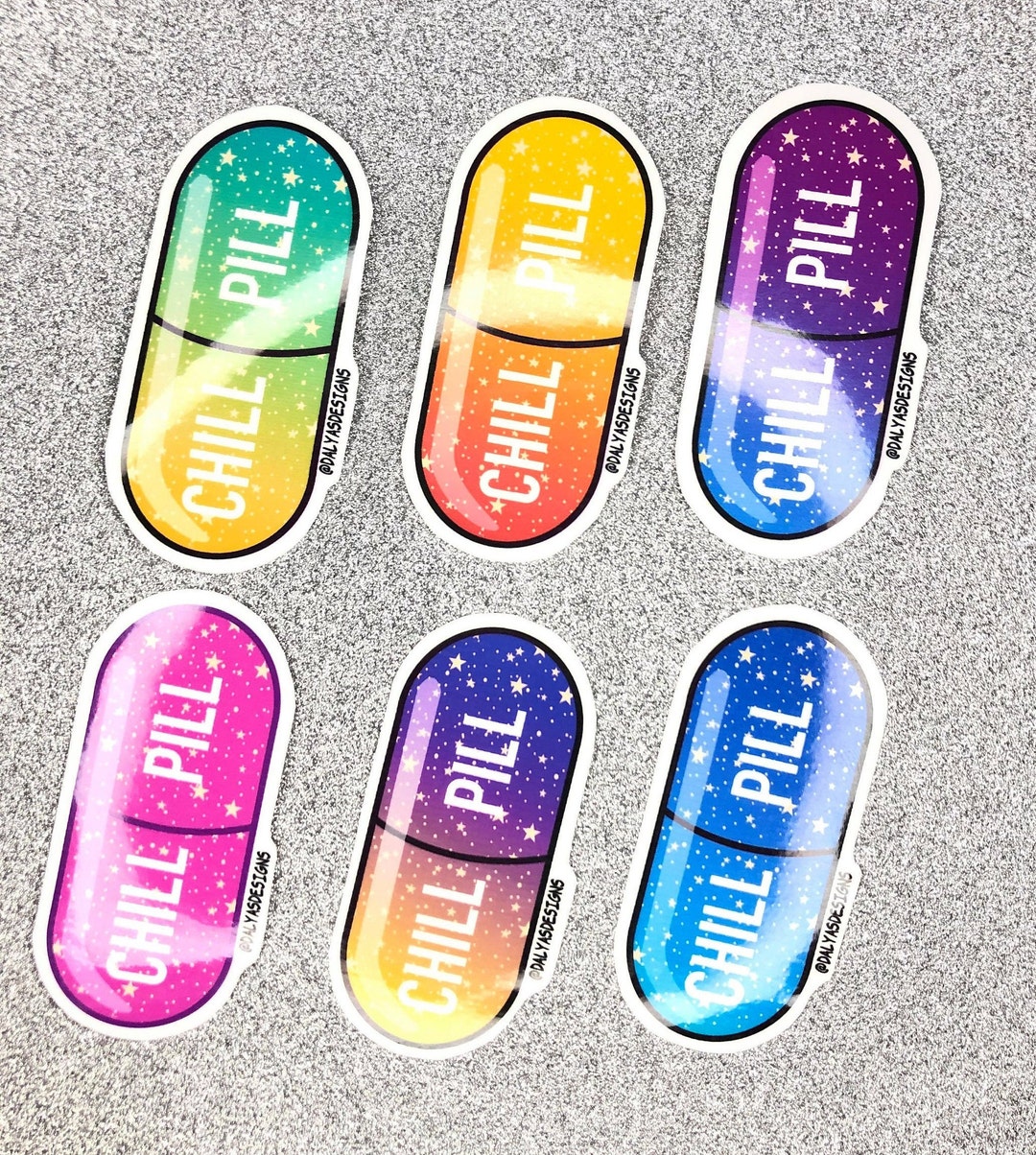 Galaxy Chill Pill Sticker Pack | Space Stickers | Vinyl Stickers ...