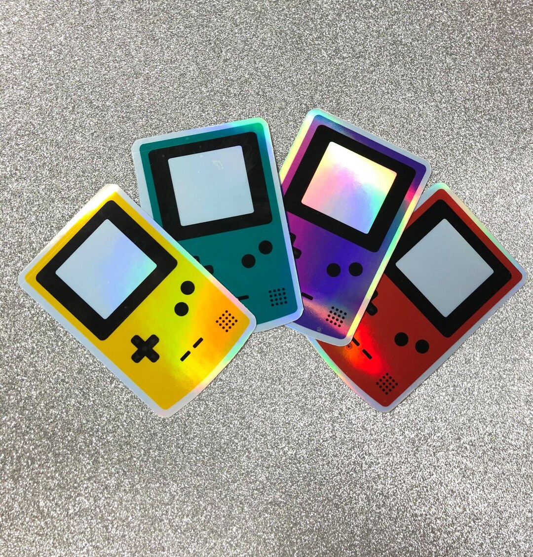 Holographic Gameboy Sticker | Waterproof Sticker | Video Game Sticker ...