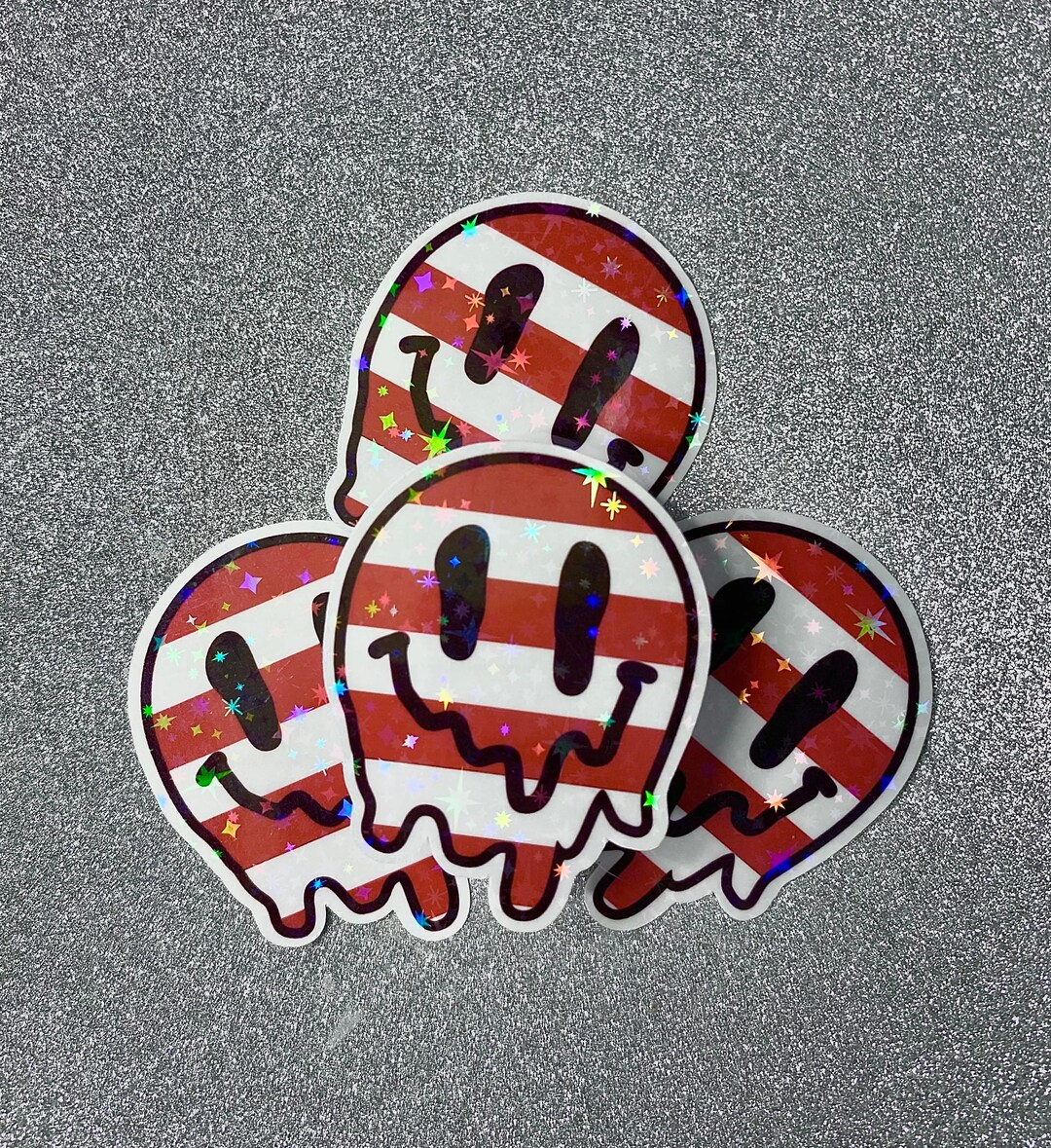Candy Candy Melted Smiley Sticker Christmas Stickers - Etsy