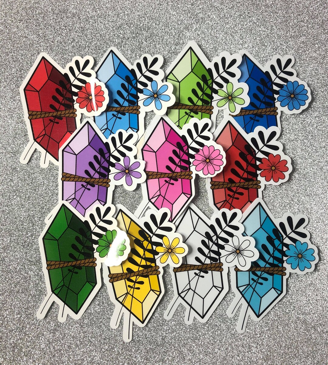 Gemstone Stickers Crystal Stickers Waterproof Vinyl - Etsy