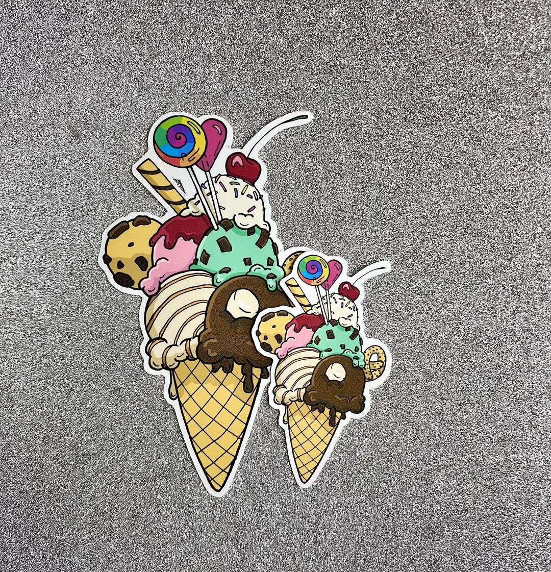 Ice Cream Sundae Sticker Ice Cream Sticker Sundae Sticker Icecream ...