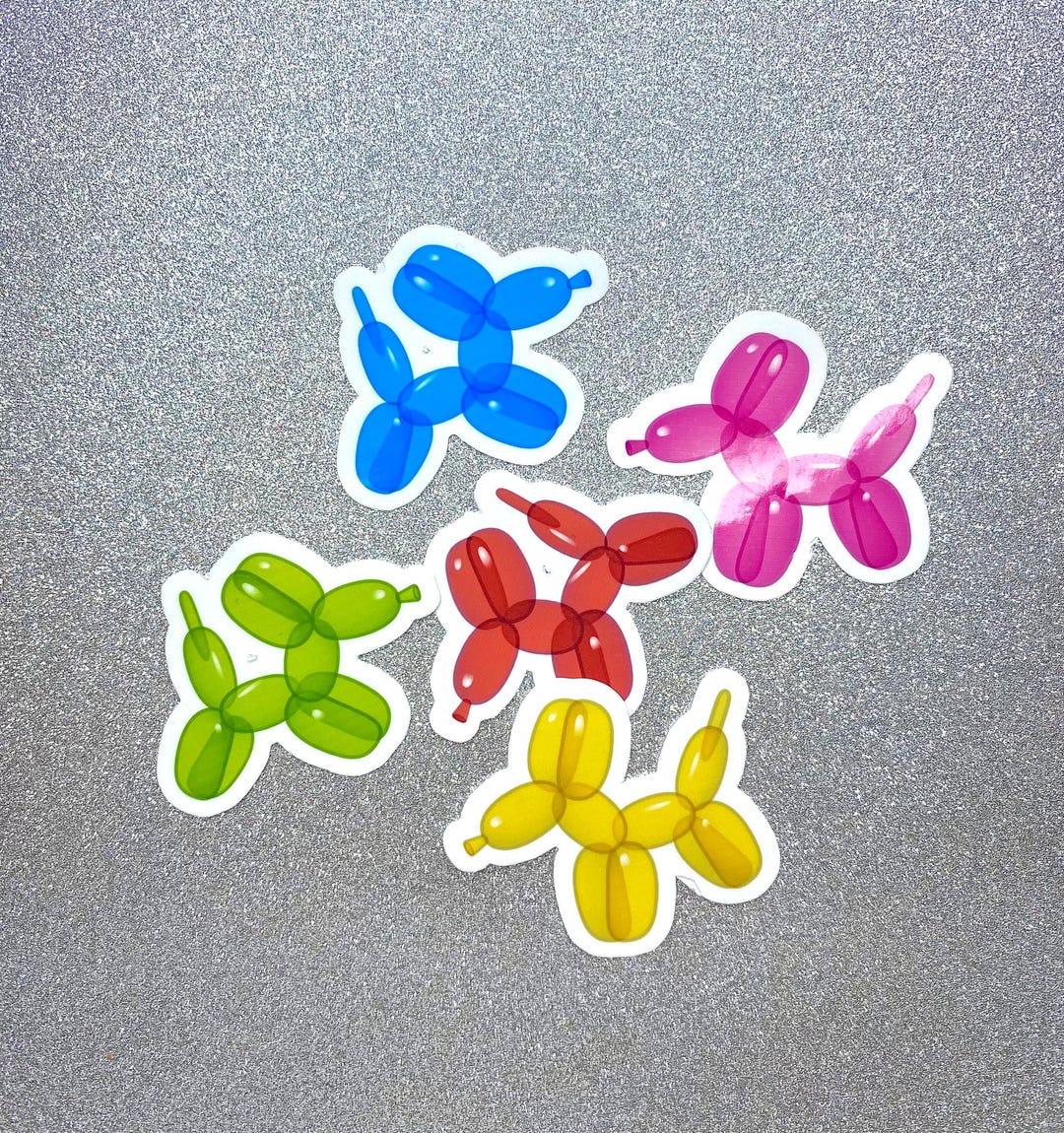 Balloon Animal Sticker Pack Balloon Dog Vinyl Stickers Balloon Animals ...
