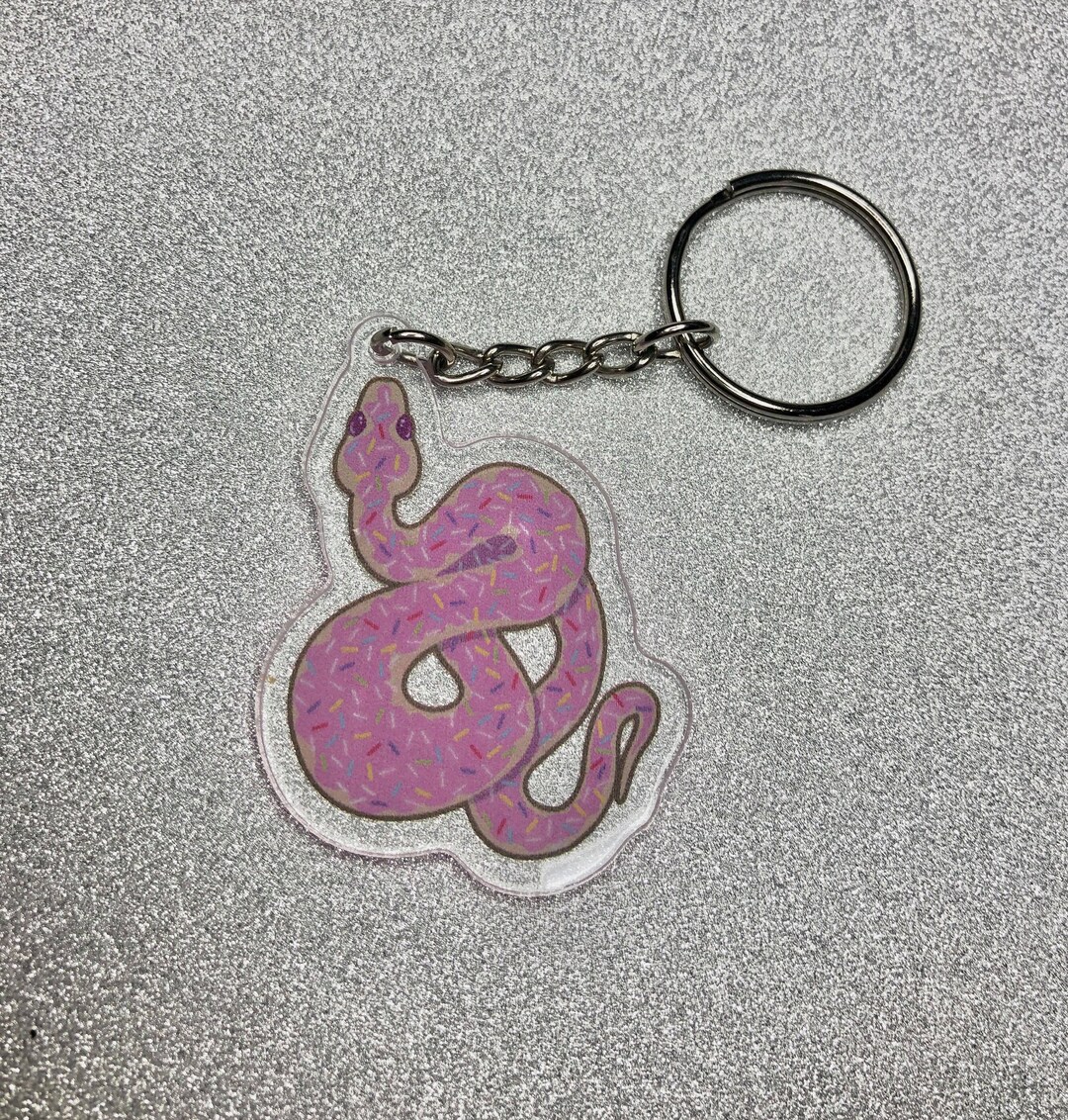 Snake Donut Keychain | Acrylic Snake Keychain | Cute Donut Snake ...