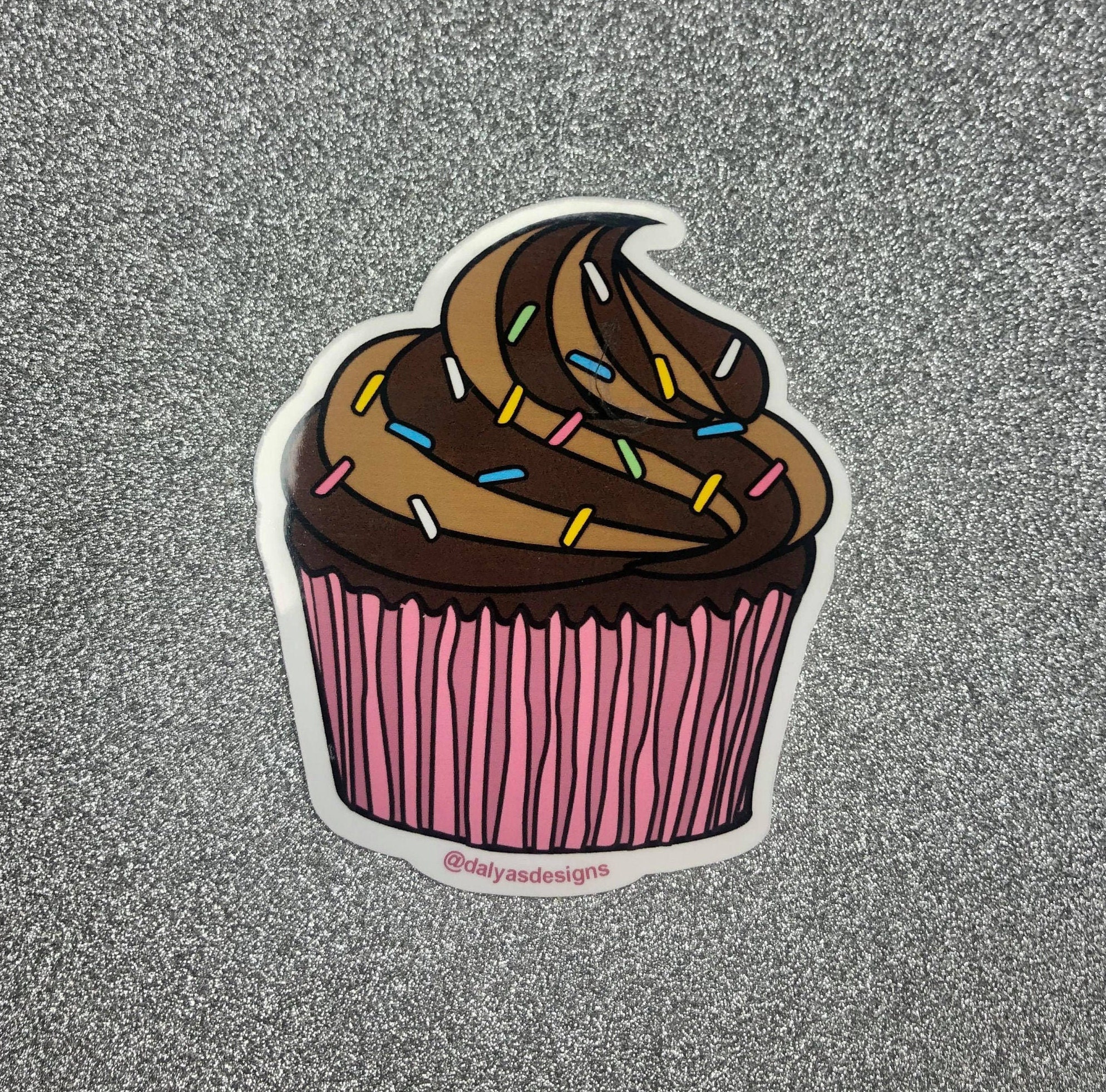 Cupcake Vinyl Stickers Chocolate Cupcake Sticker Vanilla | Etsy