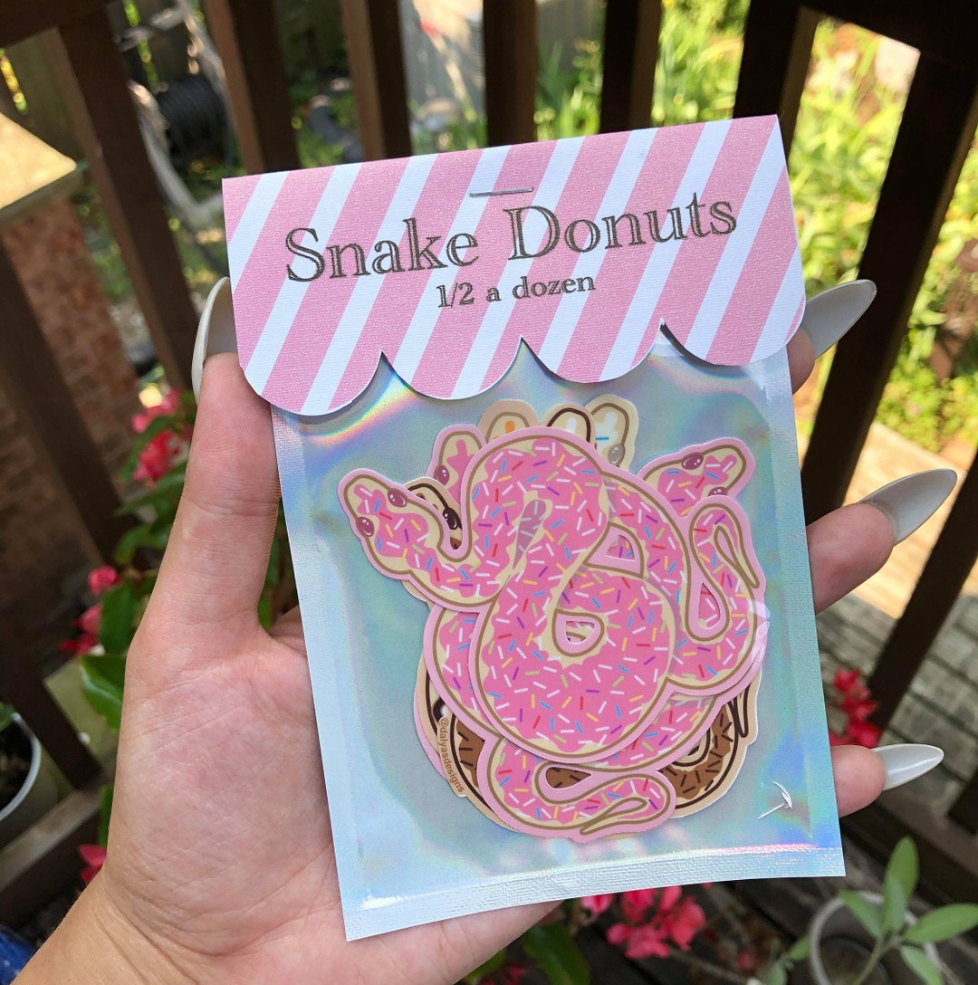 Snake Donut Vinyl Sticker Snake Sticker Donut Sticker - Etsy