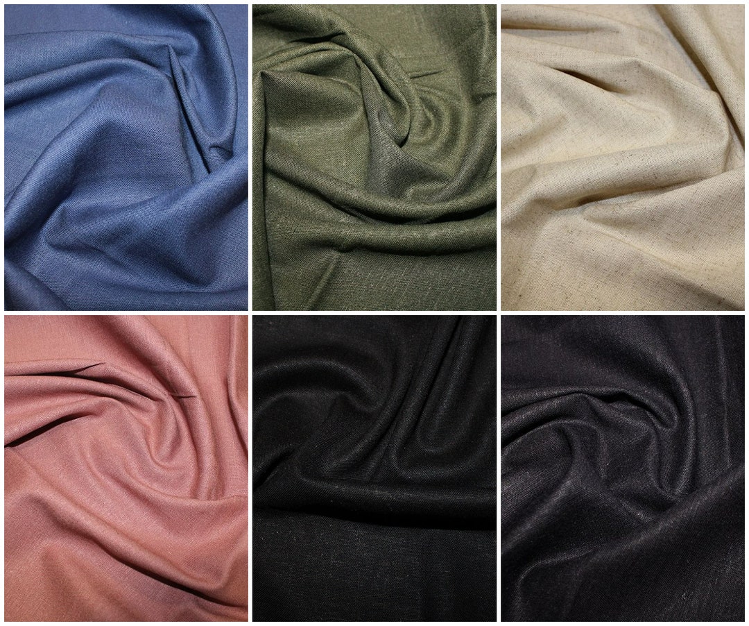 Solid Stretch Linen Viscose Mix Fabric by the Half Metre: Dressmaking ...