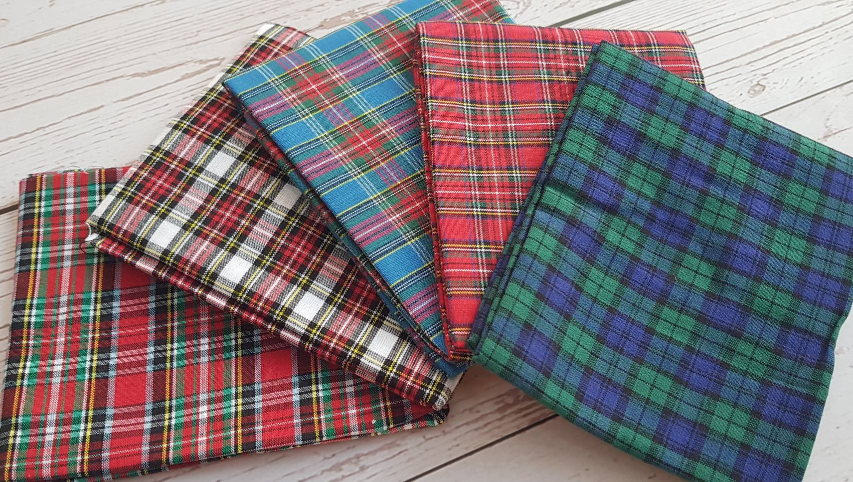 Traditional Tartan Plaid Fat Quarters Bundle Of 5 Quilting And Etsy