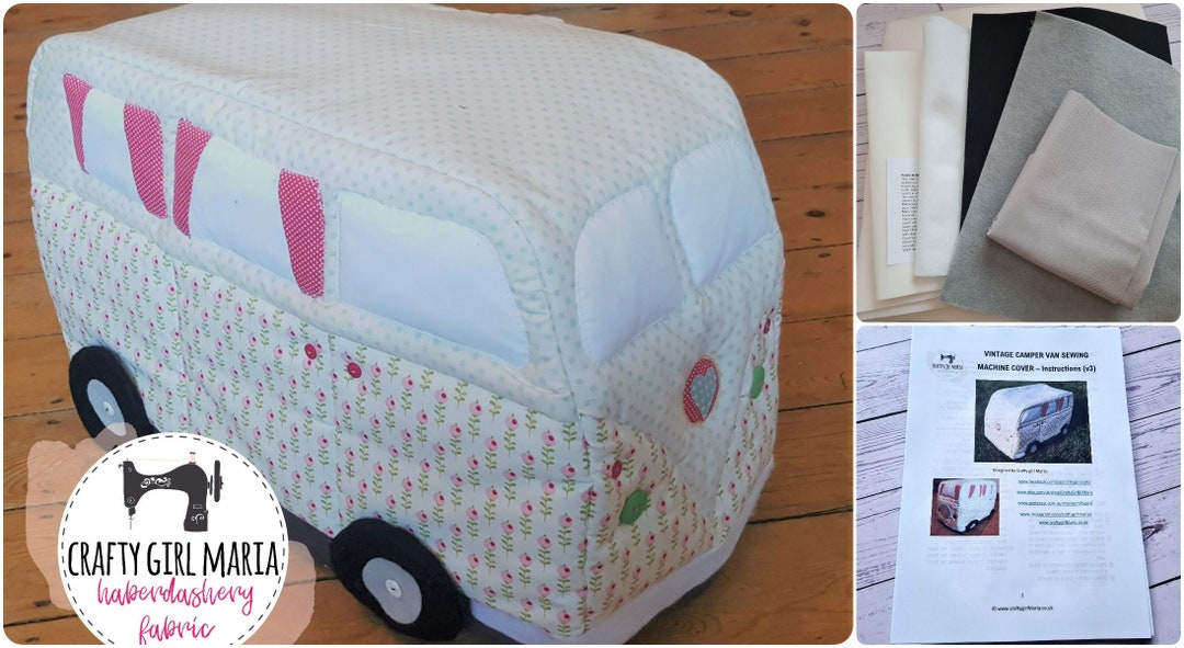 Campervan Fabric Sewing Machine Cover Sewing Kit Optional Instructions ...