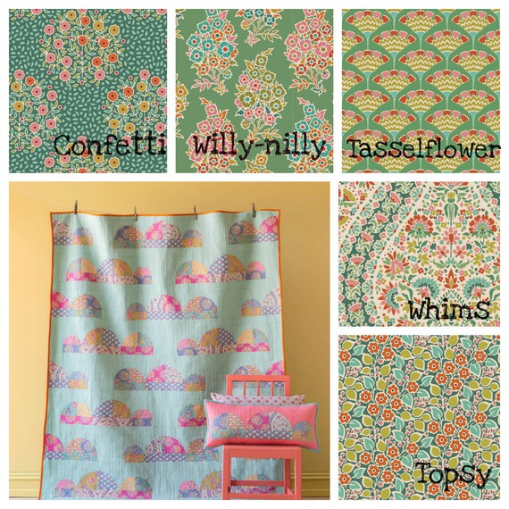 Tilda Pie in the Sky Fabrics the Fat Quarter Cotton Quilting Fabric. Green pine Etsy UK