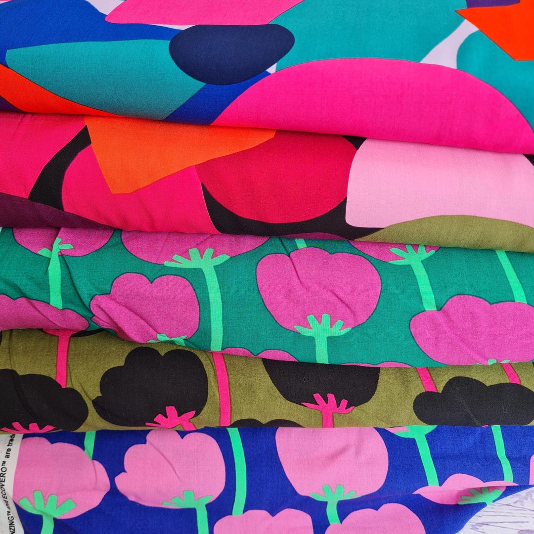 100% Lenzing Ecovero Viscose Fabric - Rockpool & Poppies by Nerida ...