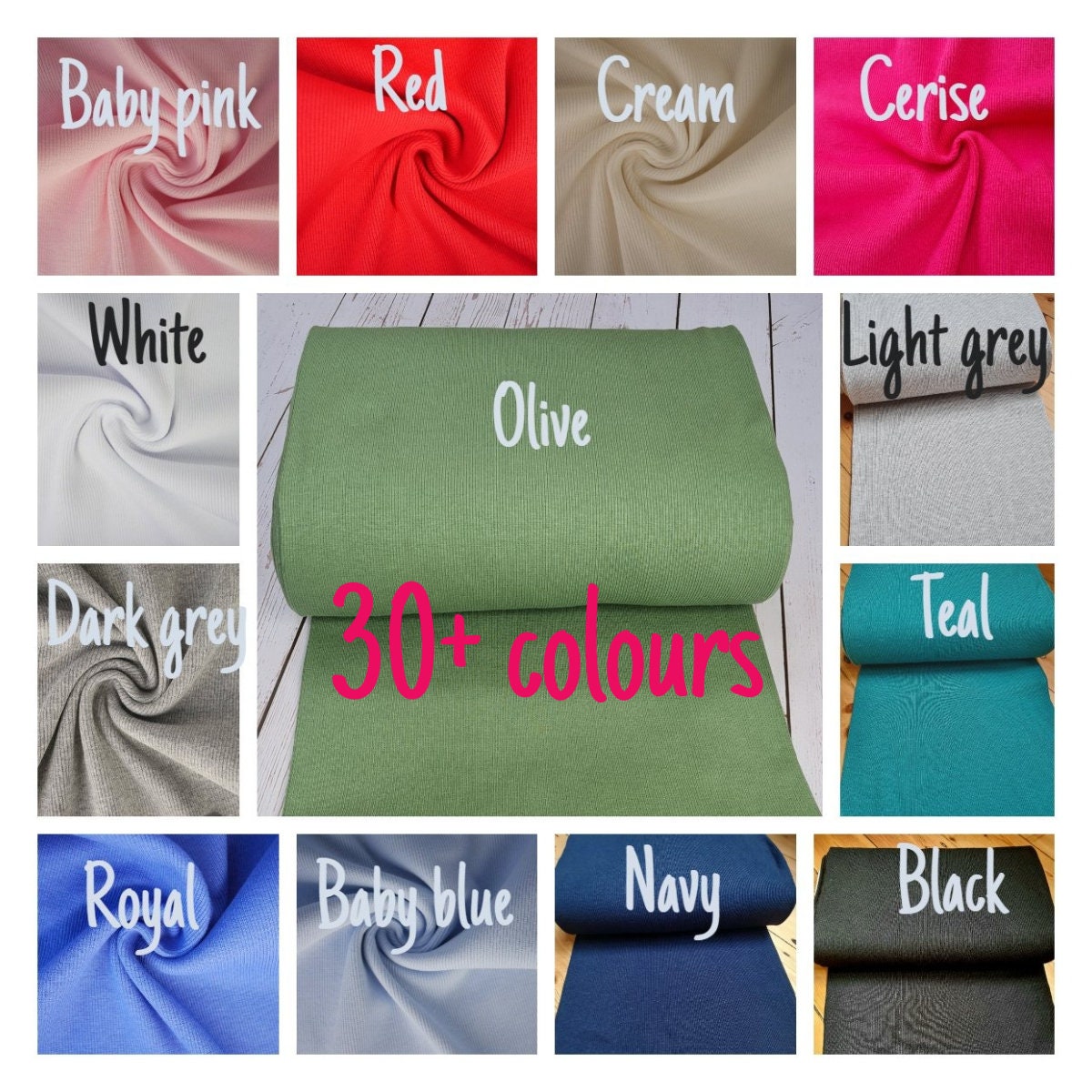 Tubular Jersey Ribbing Knit Cotton Fabric X Half Metre. - Etsy UK