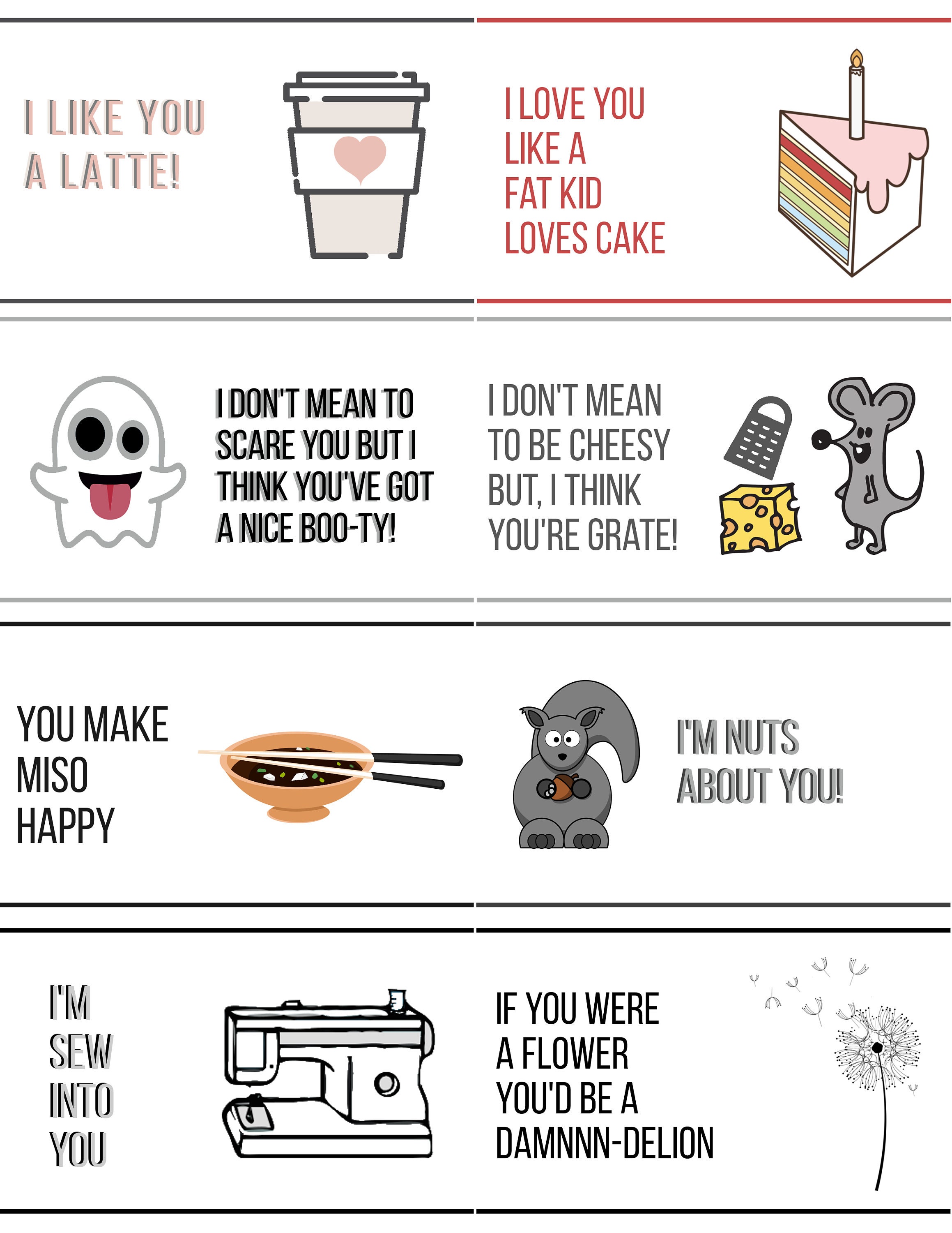 MODERN LOVE NOTECARDS - Printable Notecards / Anniversary Cards / Love ...