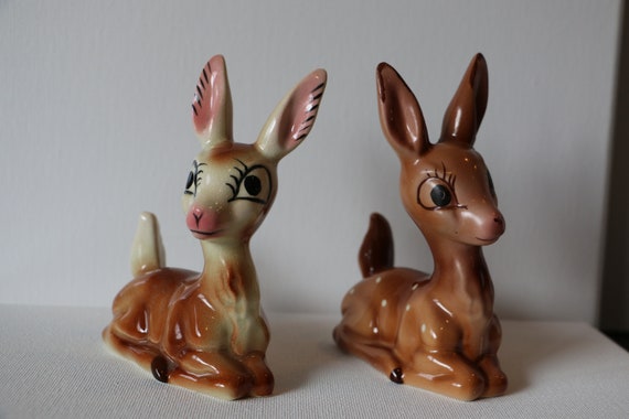 Ceramic Deer pair made in USA by Coventry Hand painted | Etsy