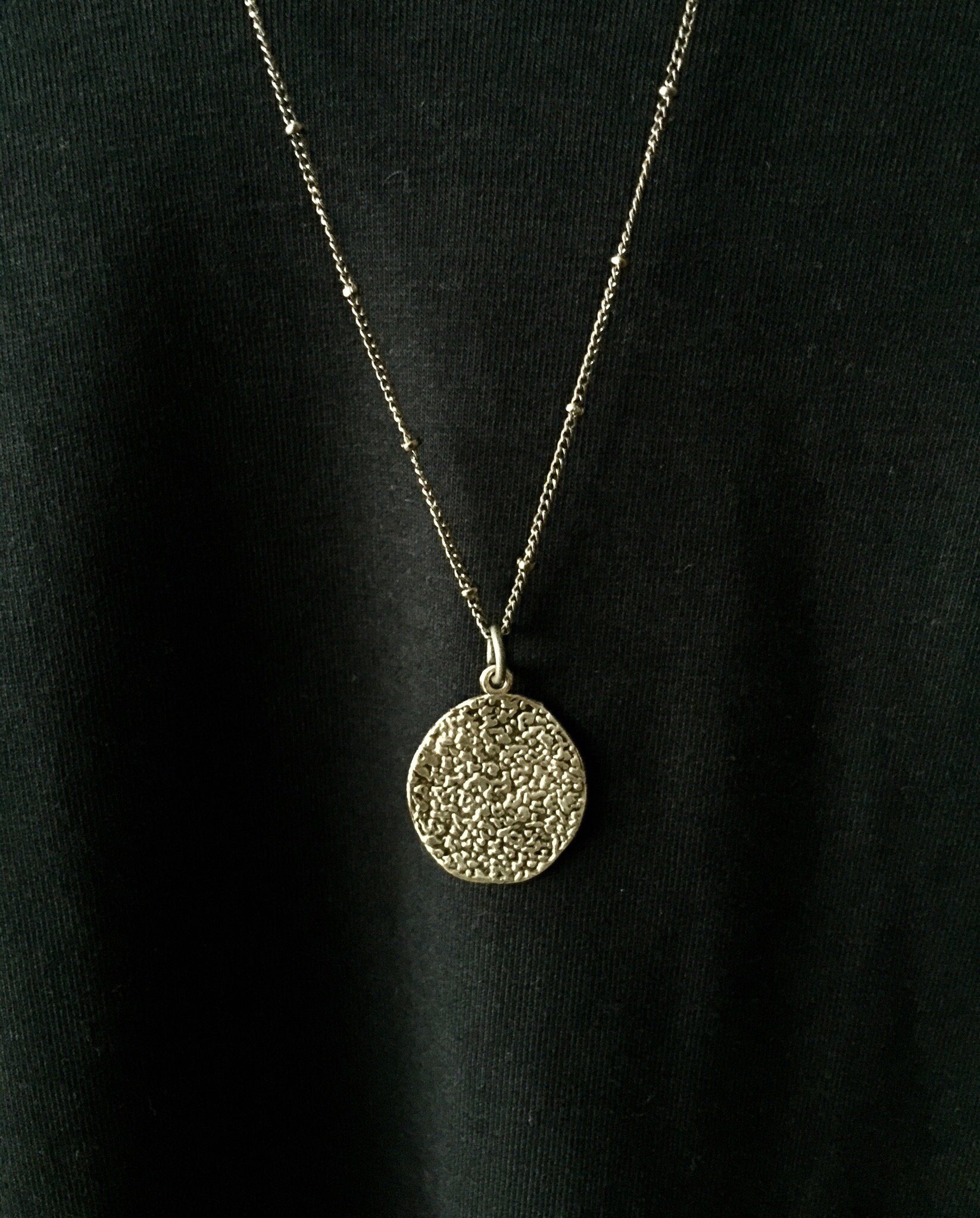 Round Meteor Pendant Round Charm Pendant Long Necklace Boho Jewelry ...