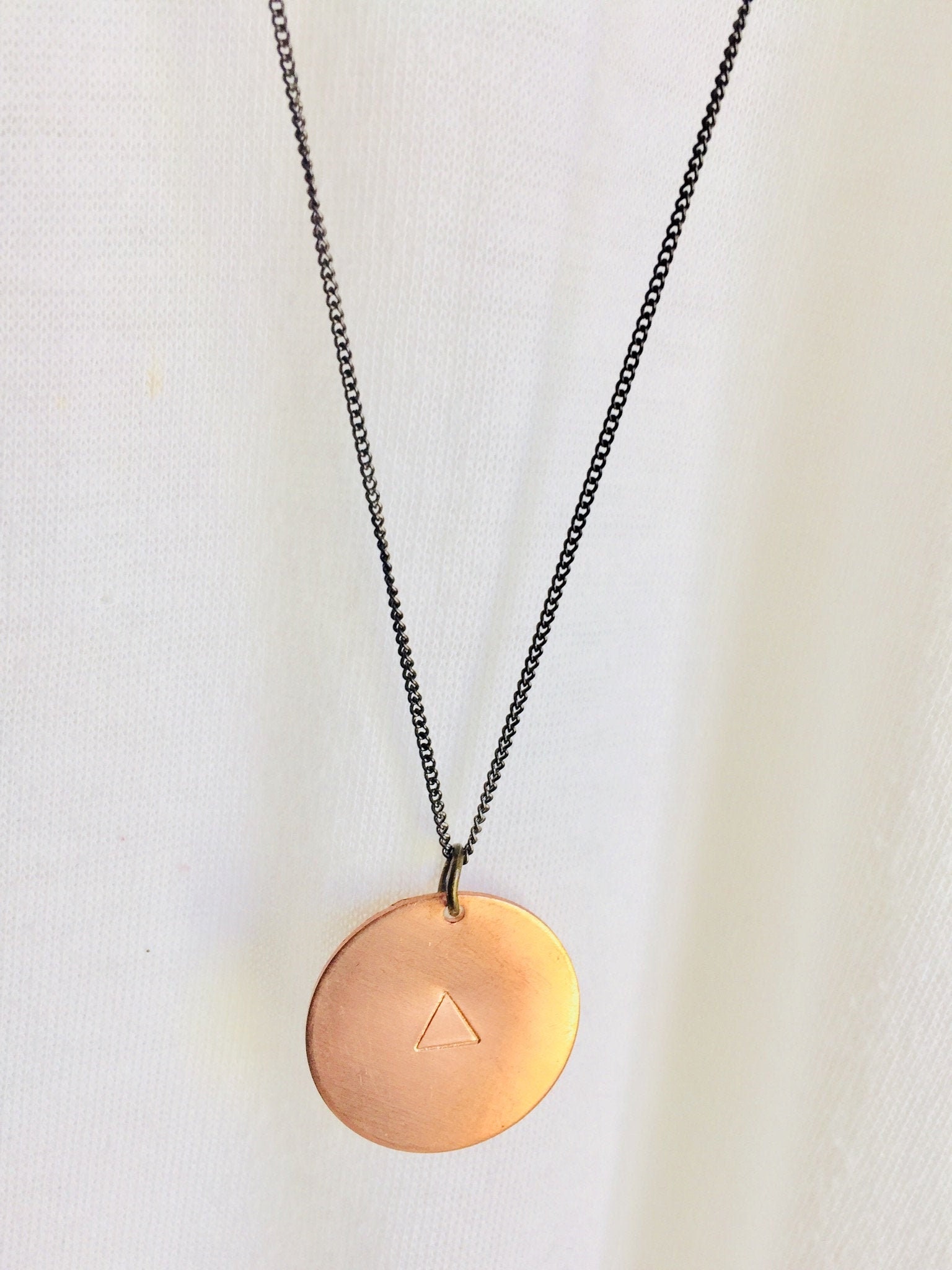 Round Copper Coin Pendant Disc Pendant Mens Customized Mens | Etsy