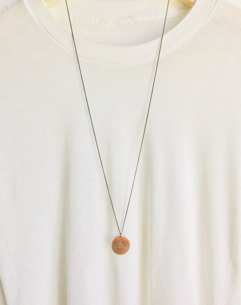 Round Copper Coin Pendant Disc Pendant Mens Customized Mens Jewelry ...