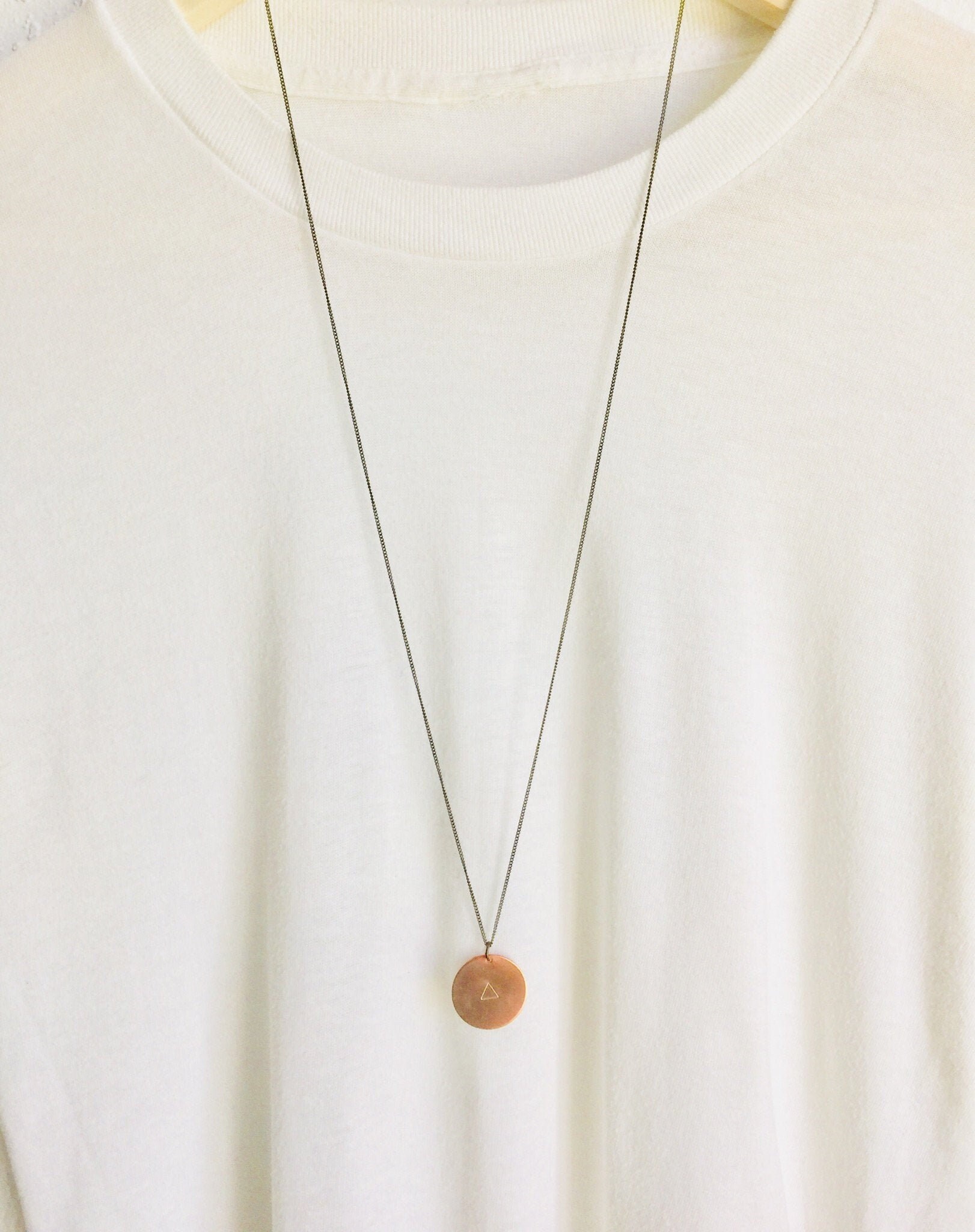 Round Copper Coin Pendant Disc Pendant Mens Customized Mens | Etsy