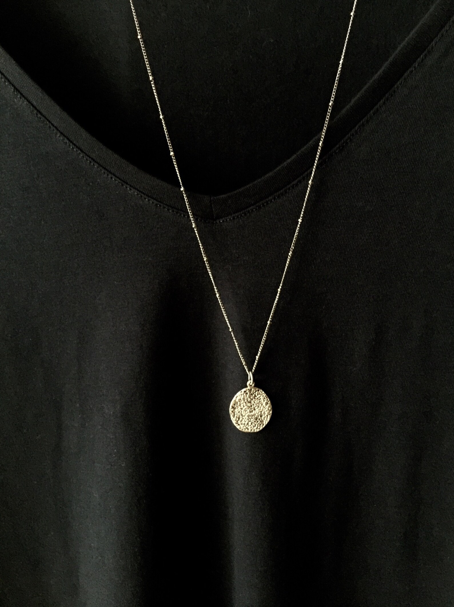 Round Meteor Pendant Round Charm Pendant Long Necklace Boho - Etsy