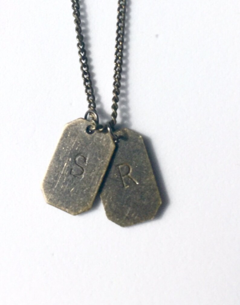 Antique Copper Tiny Tag Necklace Personalized Small Tag Custom - Etsy